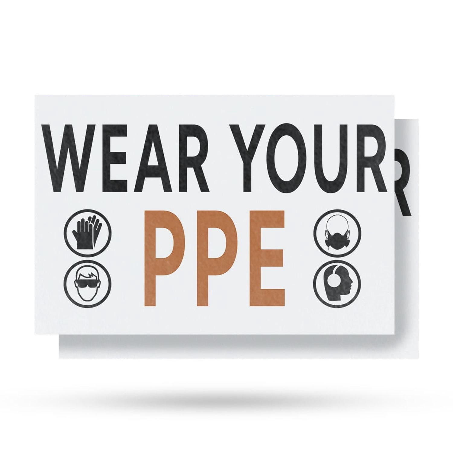 Wear Your PPE Vinyl Decal 2 Pack of 18 Inch x 24 Inch Weatherproof ...