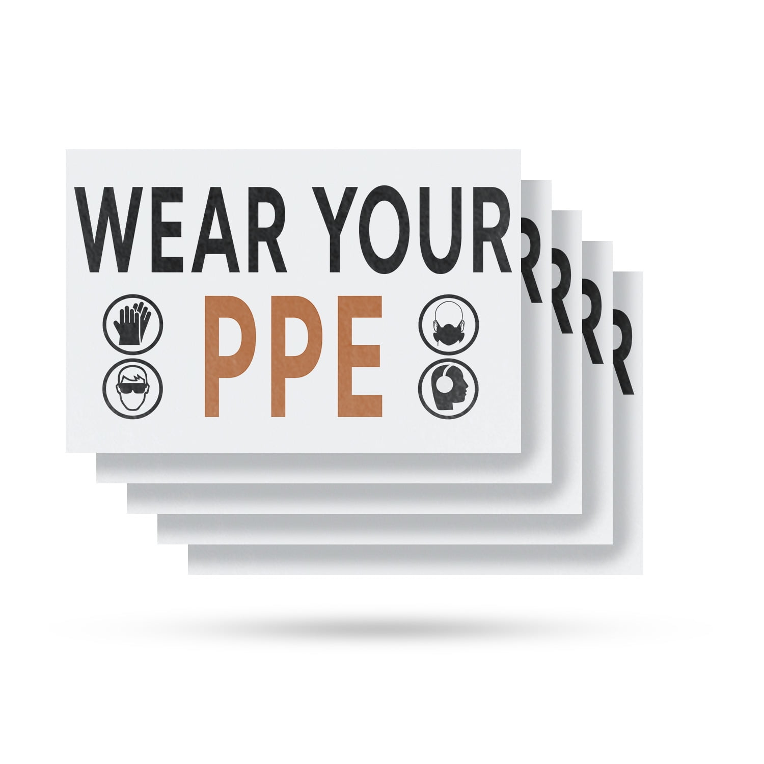 Wear Your PPE Vinyl Decal 5 Pack of 18 Inch x 24 Inch Weatherproof ...