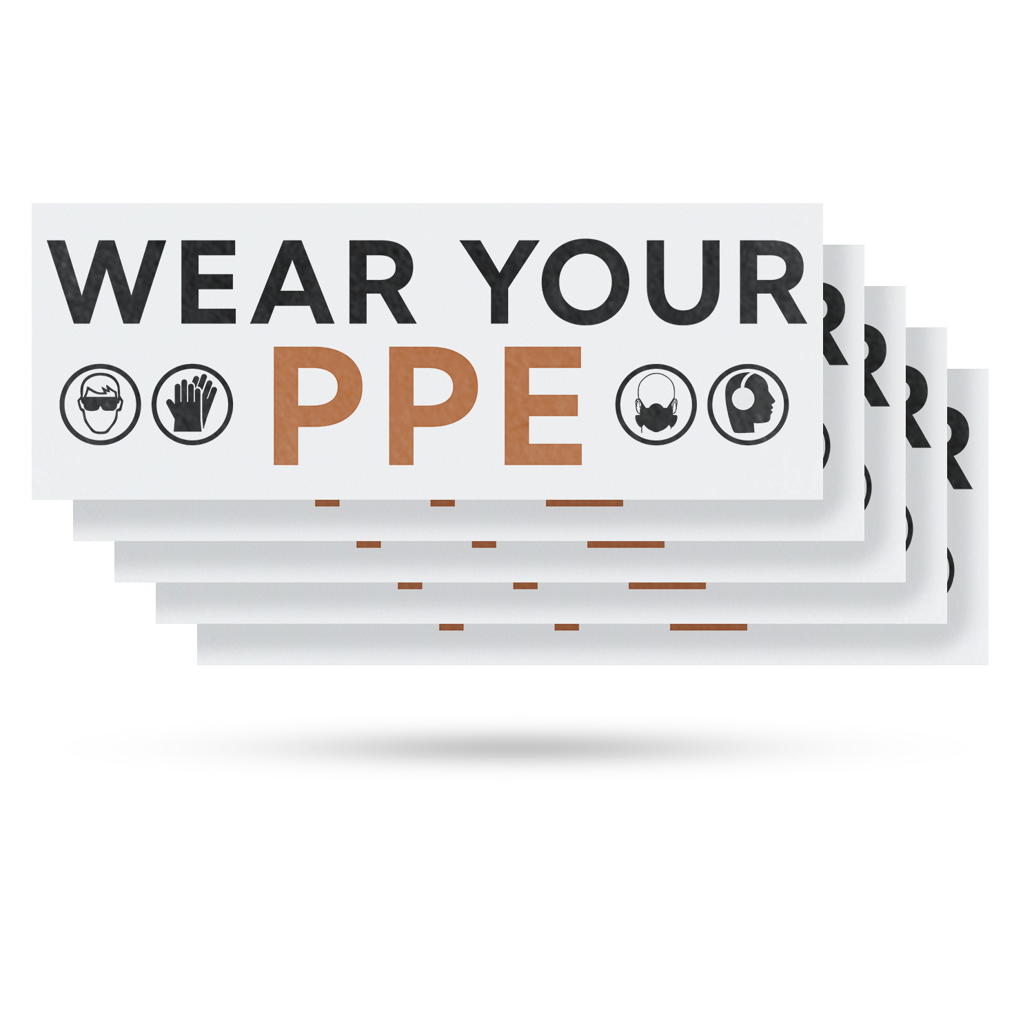Wear Your PPE Vinyl Decal 5 Pack of 24 Inch x 9 Inch Weatherproof Heavy ...