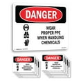 Wear Proper PPE When Handling Chemicals OSHA Danger Aluminum Sign 18 ...