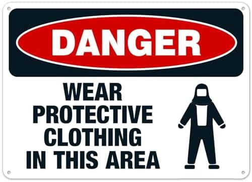 Wear Protective Clothing In This Area Sign,Danger Safety Signs Metal ...