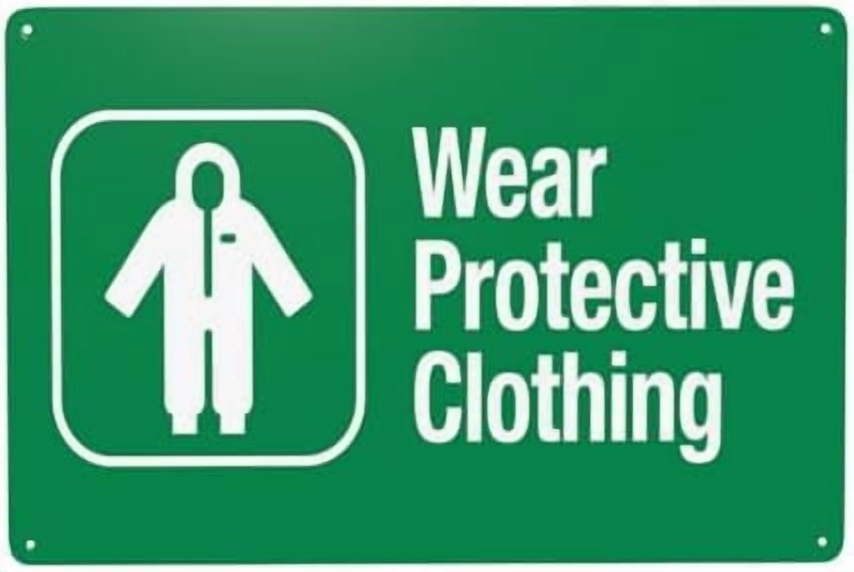 Wear Protective Clothing Warning Sign, Door Security Metal Signs for ...