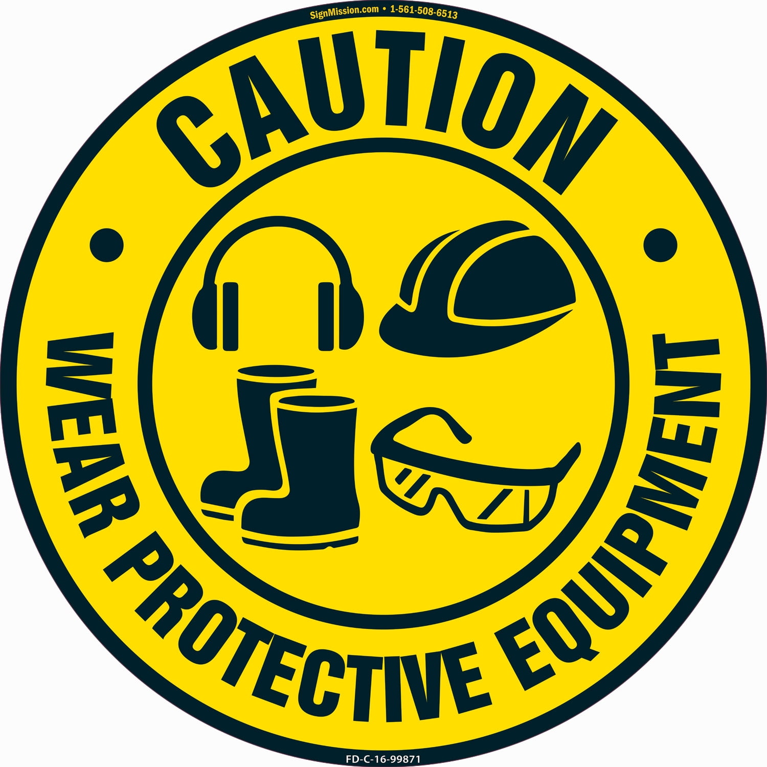 Wear Protective Equipment 4 Non-Slip Floor Marker | 12 Pack of 16 ...