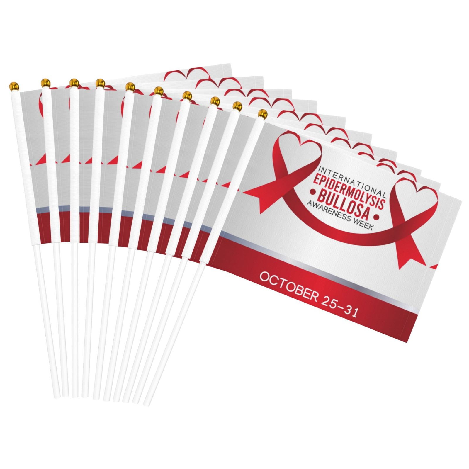 Wear Red For Epidermolysis Bullosa Awareness Flag Small Mini Hand Held ...