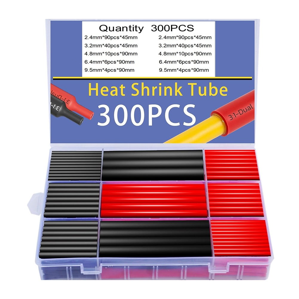 Wear Resistant Marine Grade Adhesive Lined Heat Shrink Tubes Set of 300 - Walmart.com