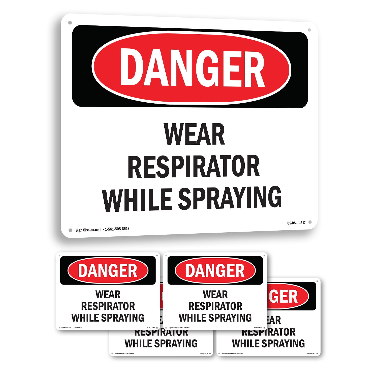 Wear Respirator While Spraying OSHA Danger Rigid Plastic Sign 24 Inch x ...