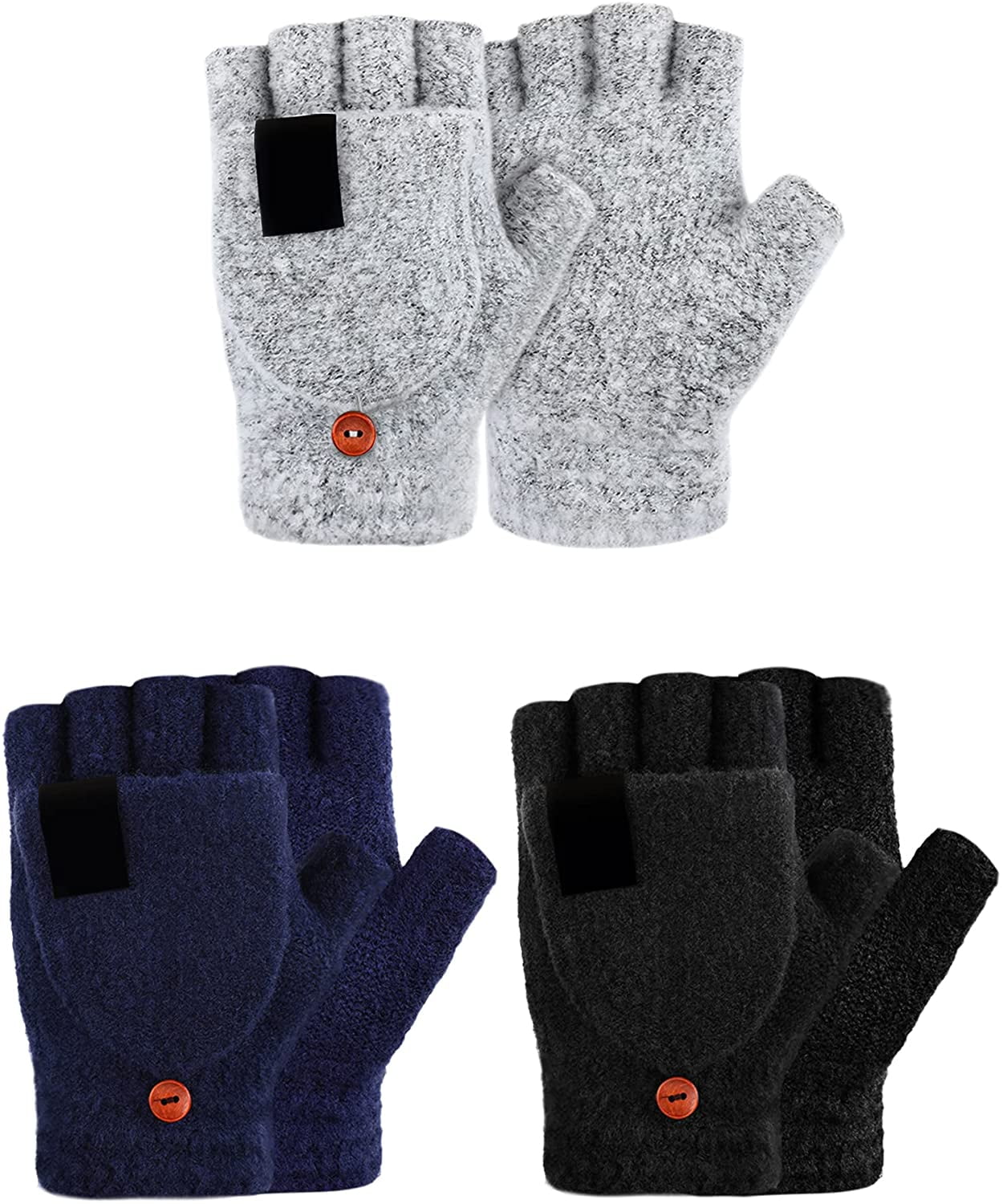 Wear Thinsulate Insulated Wool Convertible Mitten Fingerless Gloves ...