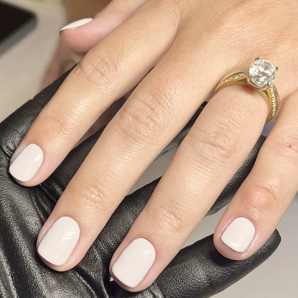 Wear nail short solid color fake nails and simple style nail art ...