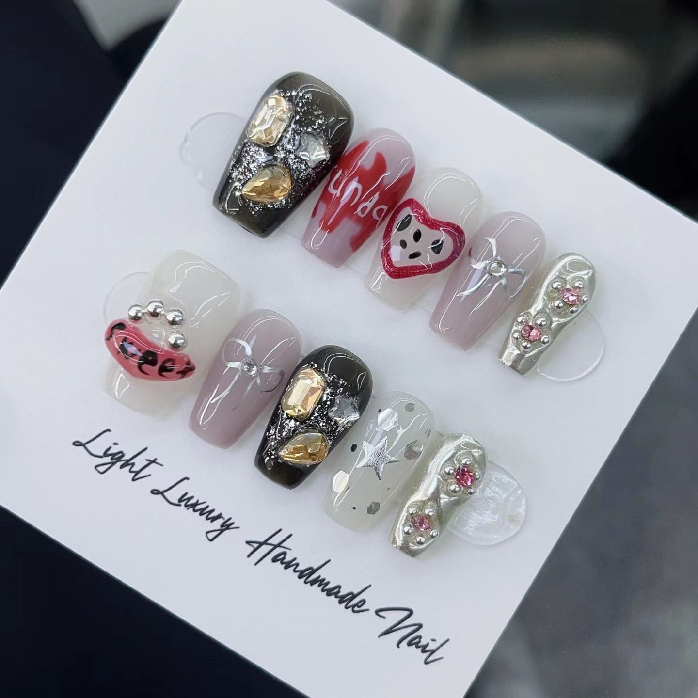 Wear pure handmade nail stickers and solid nail patches wear nail ...