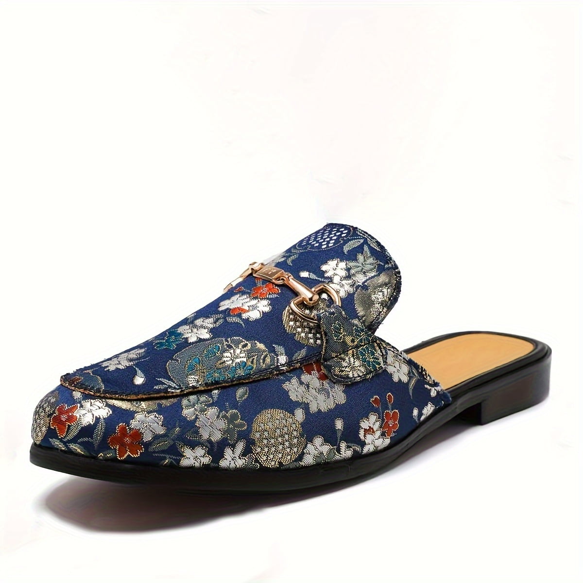 Wear Resistant Slip On Versatile Backless Shoes For Outdoor Casual Mens Double Monk Strap Mule