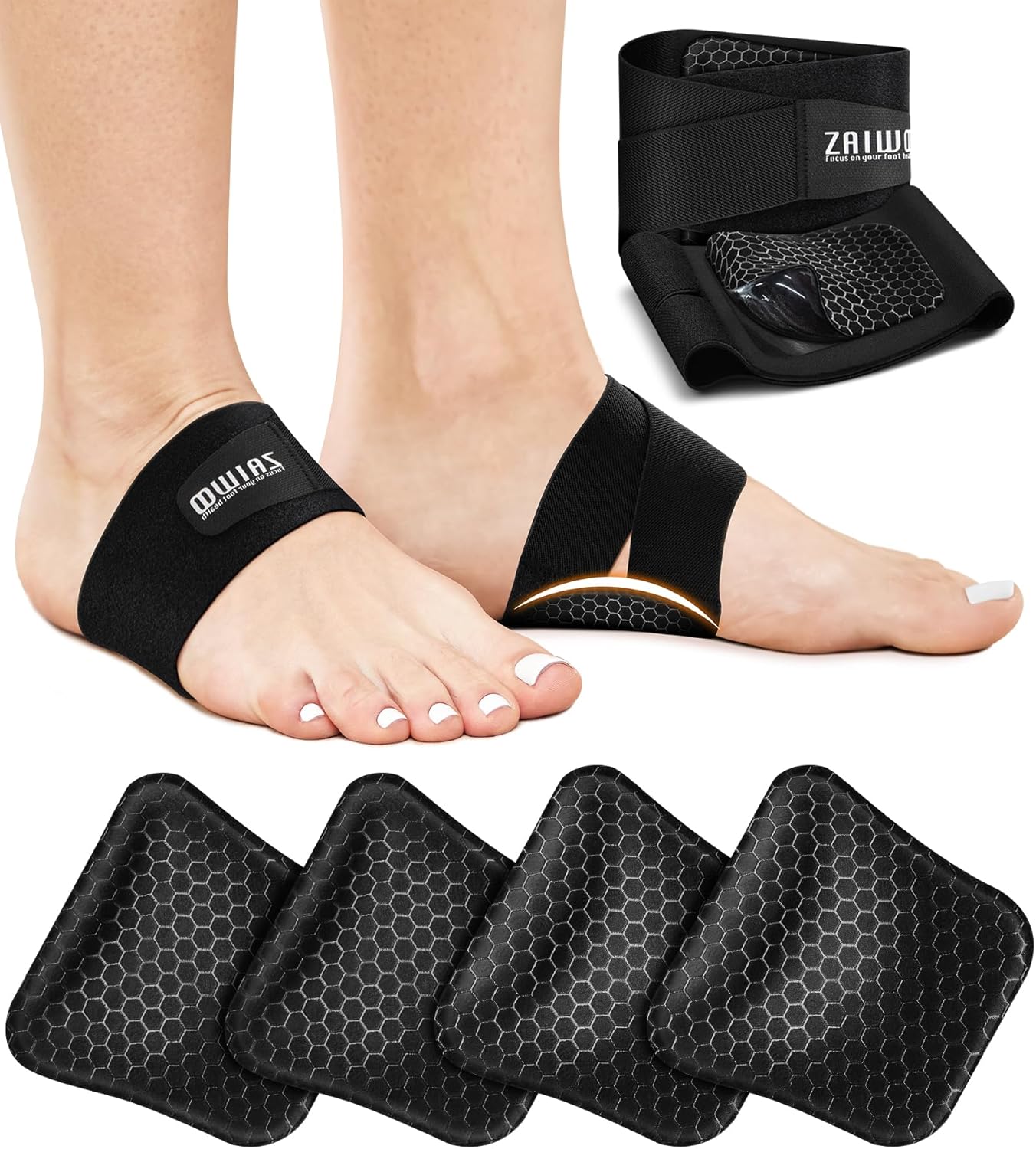 Wearable Arch Support Inserts for Women & Men – 2 Adjustable Heights ...