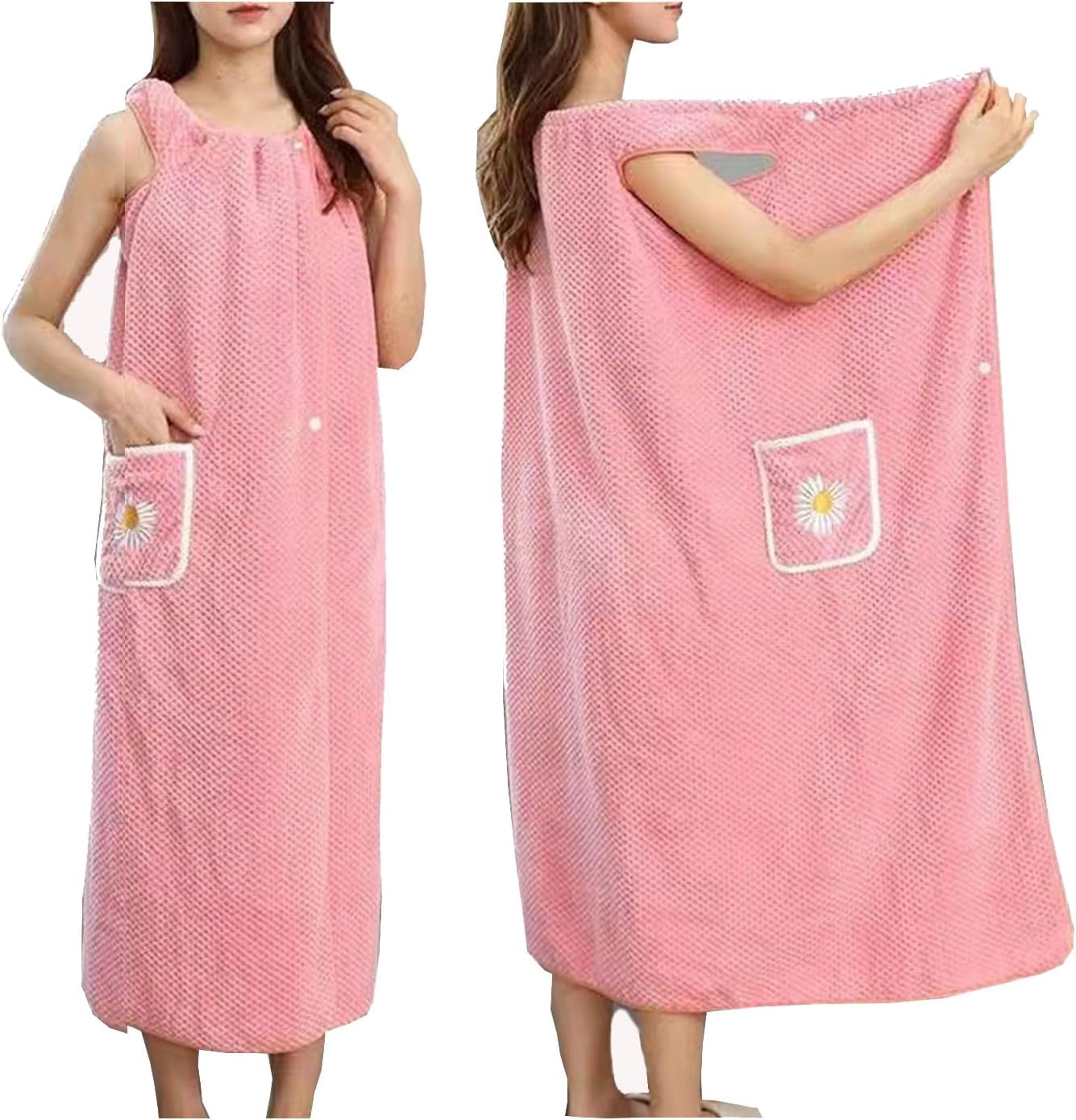 Wearable Bath Towel Plus Size Coral Fleece Absorbent Bath Skirt Bath ...