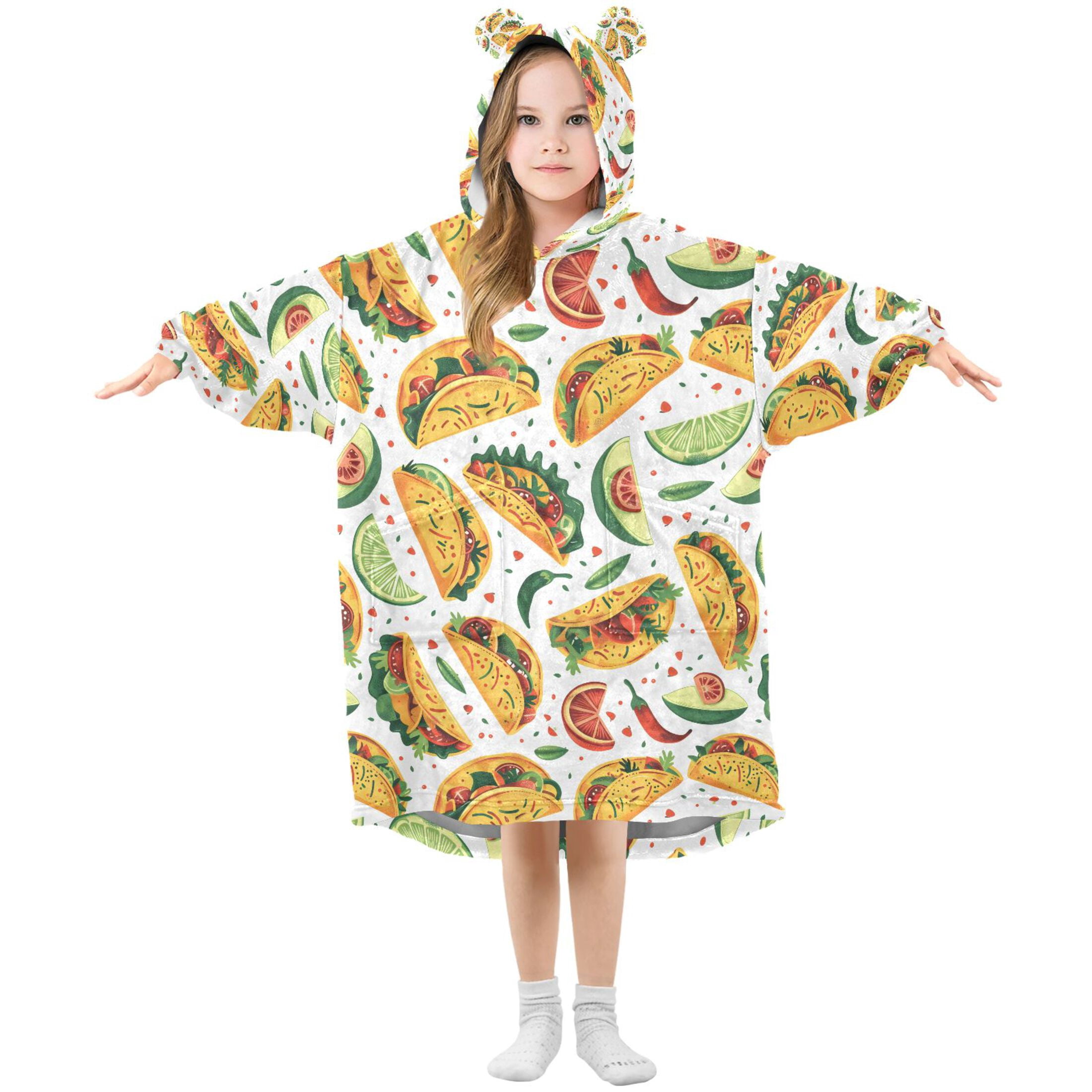 Wearable Blanket Christmas Hoodie for A Of Tacos and Festive Mexican ...