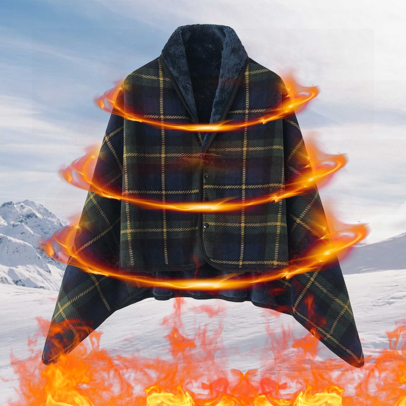 Wearable Blanket Fleece Wrap Shawl Poncho Blanket,Office Chair Blanket ...