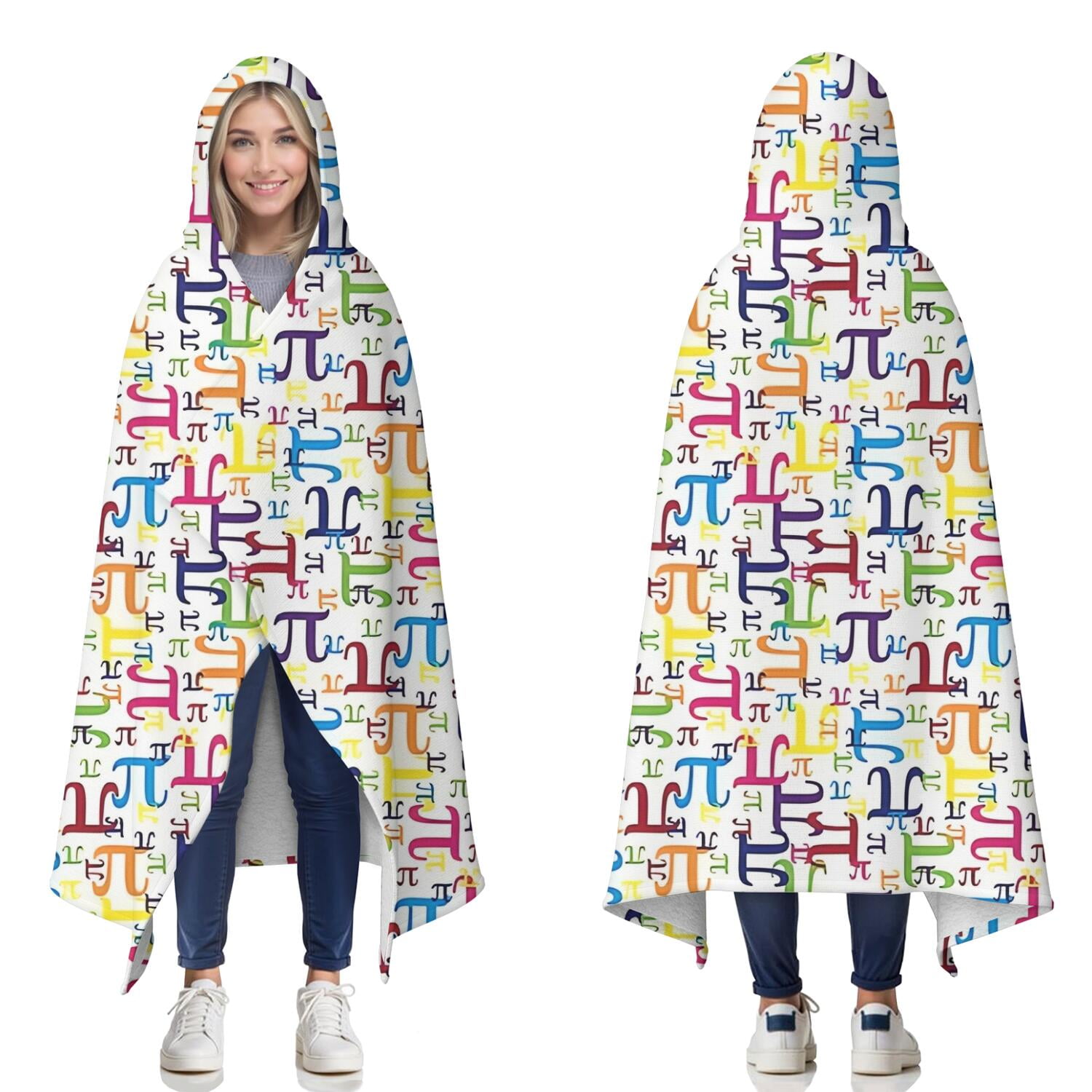 Wearable Blanket,Math Equations Colorful Pi Symbols White Pattern ...