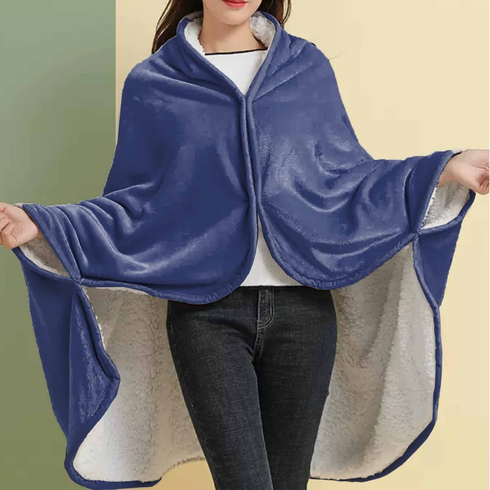 Wearable Blanket,Shawl Blanket Wrap for Adult Women,Soft Sherpa Poncho ...