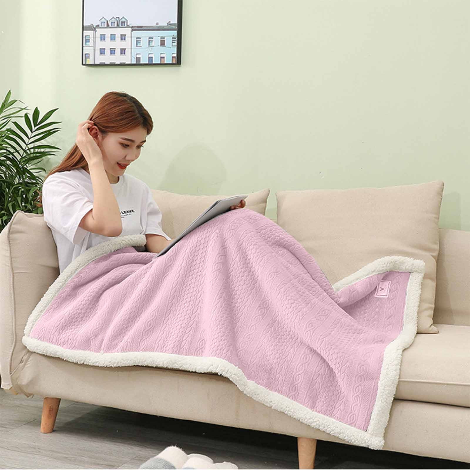 Wearable Blanket Shawl Coral Throw Soft Sherpa Poncho Wrap Sofa Snap ...