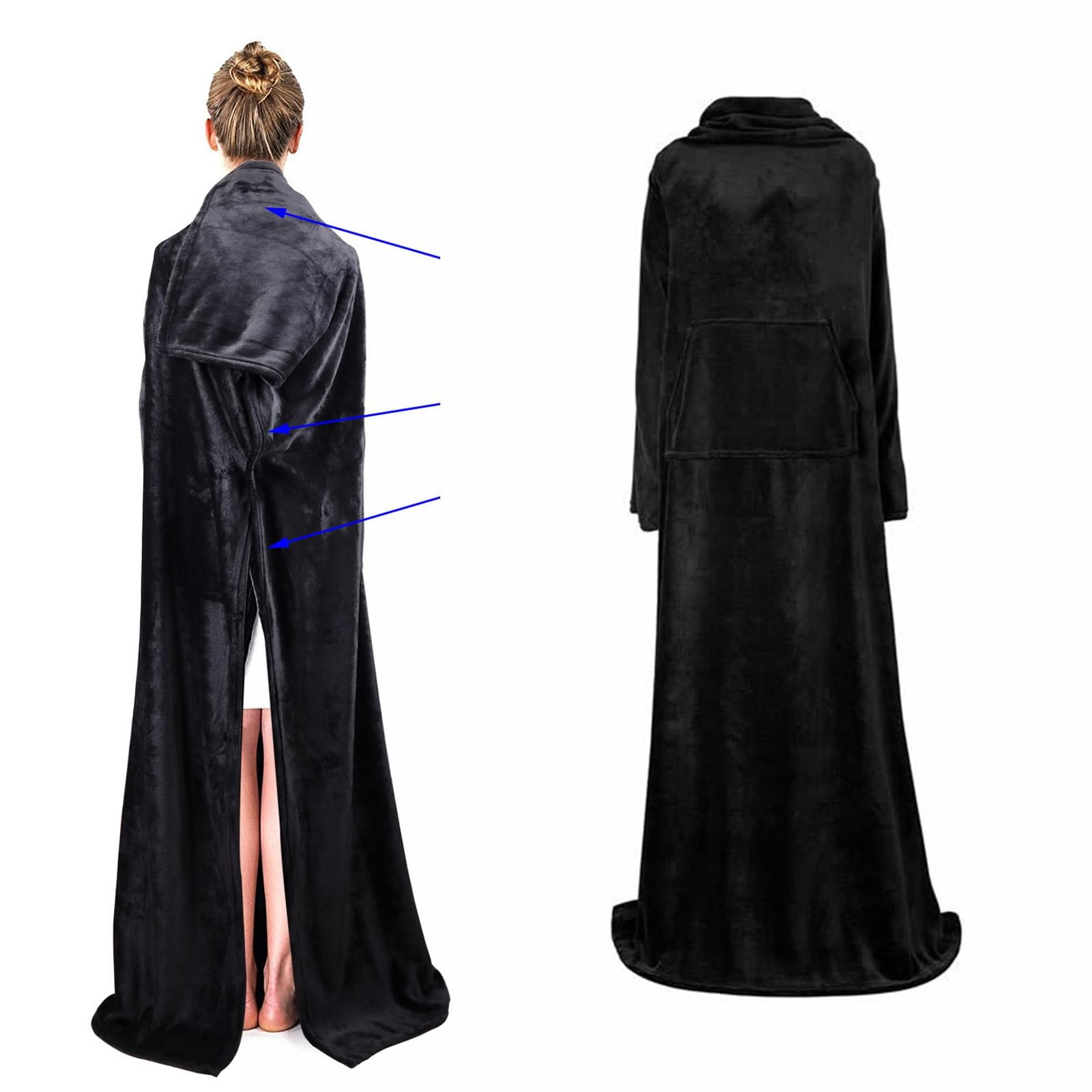 Wearable Blanket With Sleeves For Women Men Adults Soft Full Body ...