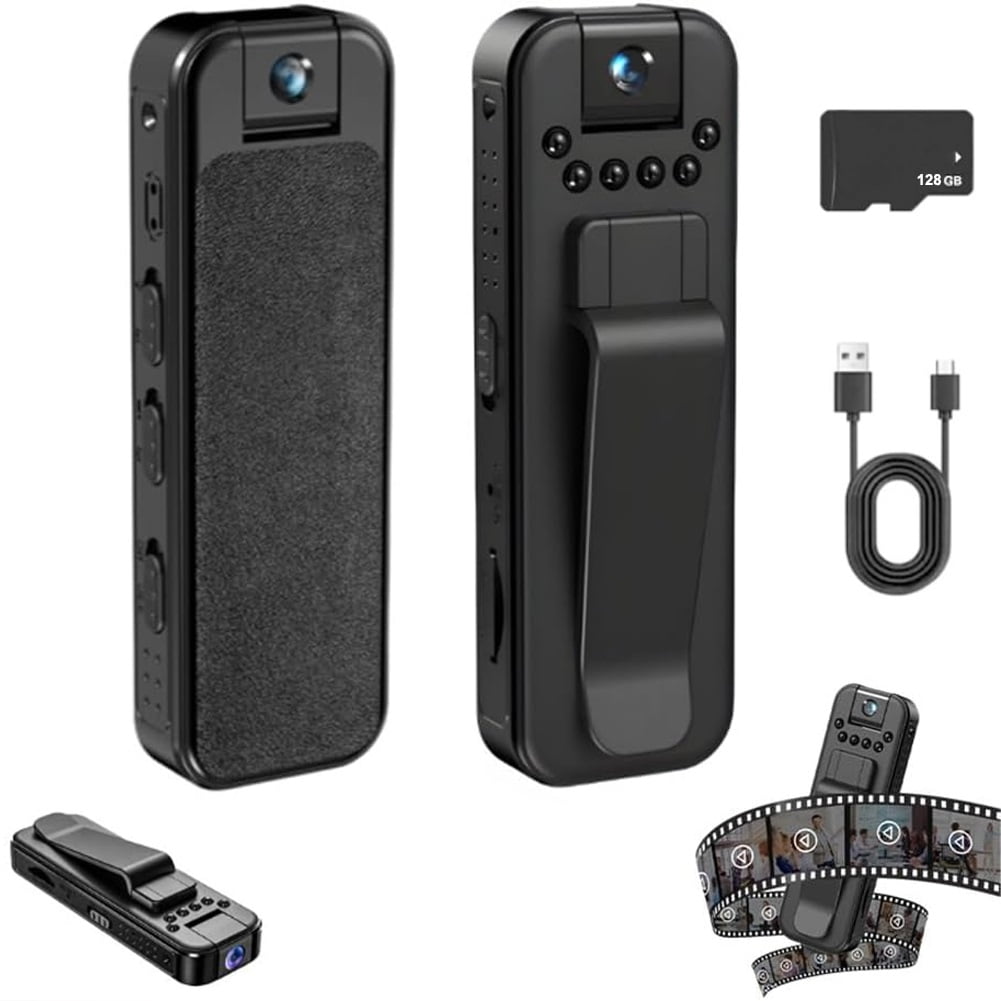 Wearable Body Cam with Night-Vision & 180° Rotation Lens Vlogging ...