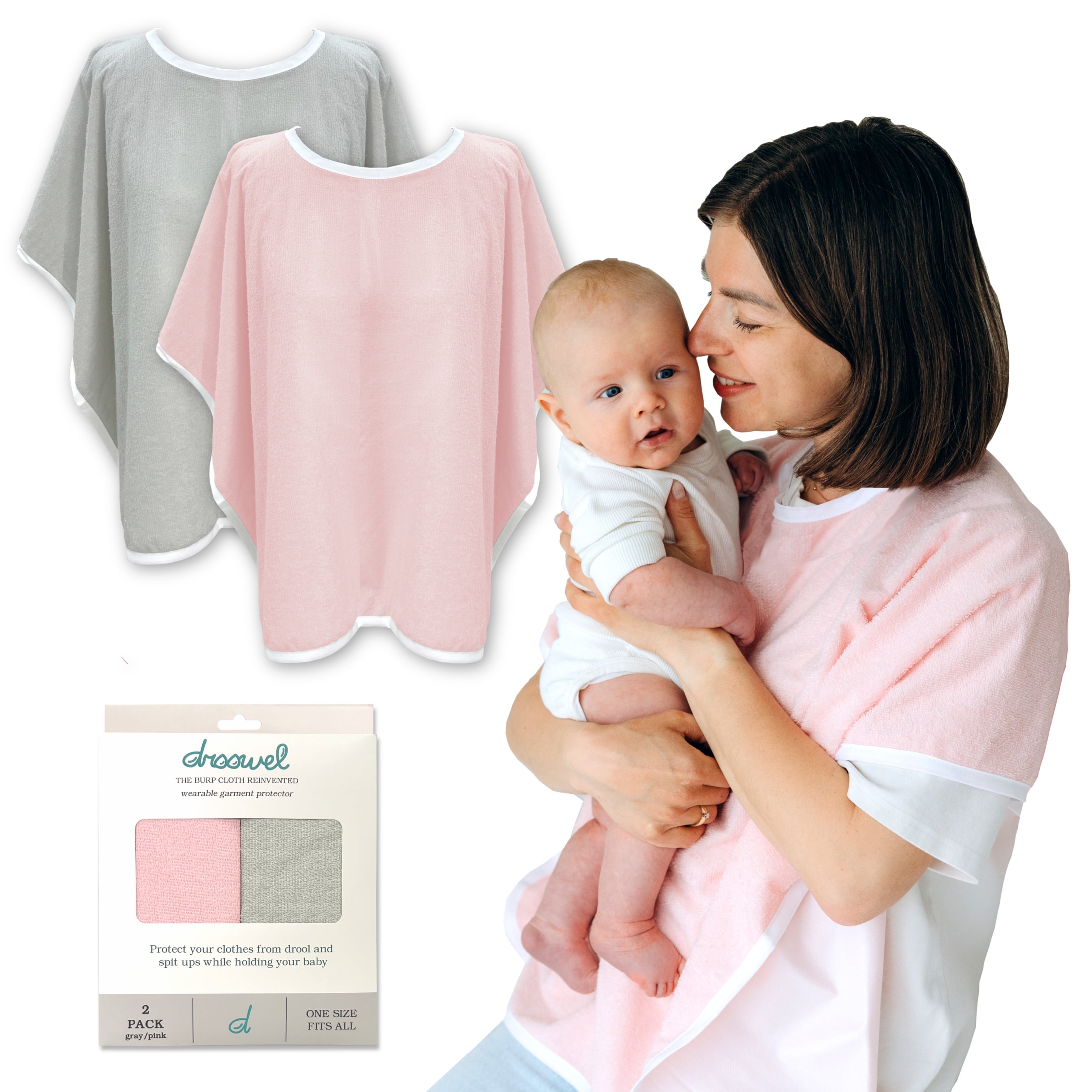 Droowel Wearable Burp Cloth, Protects from Baby Spit Ups, Essential for ...