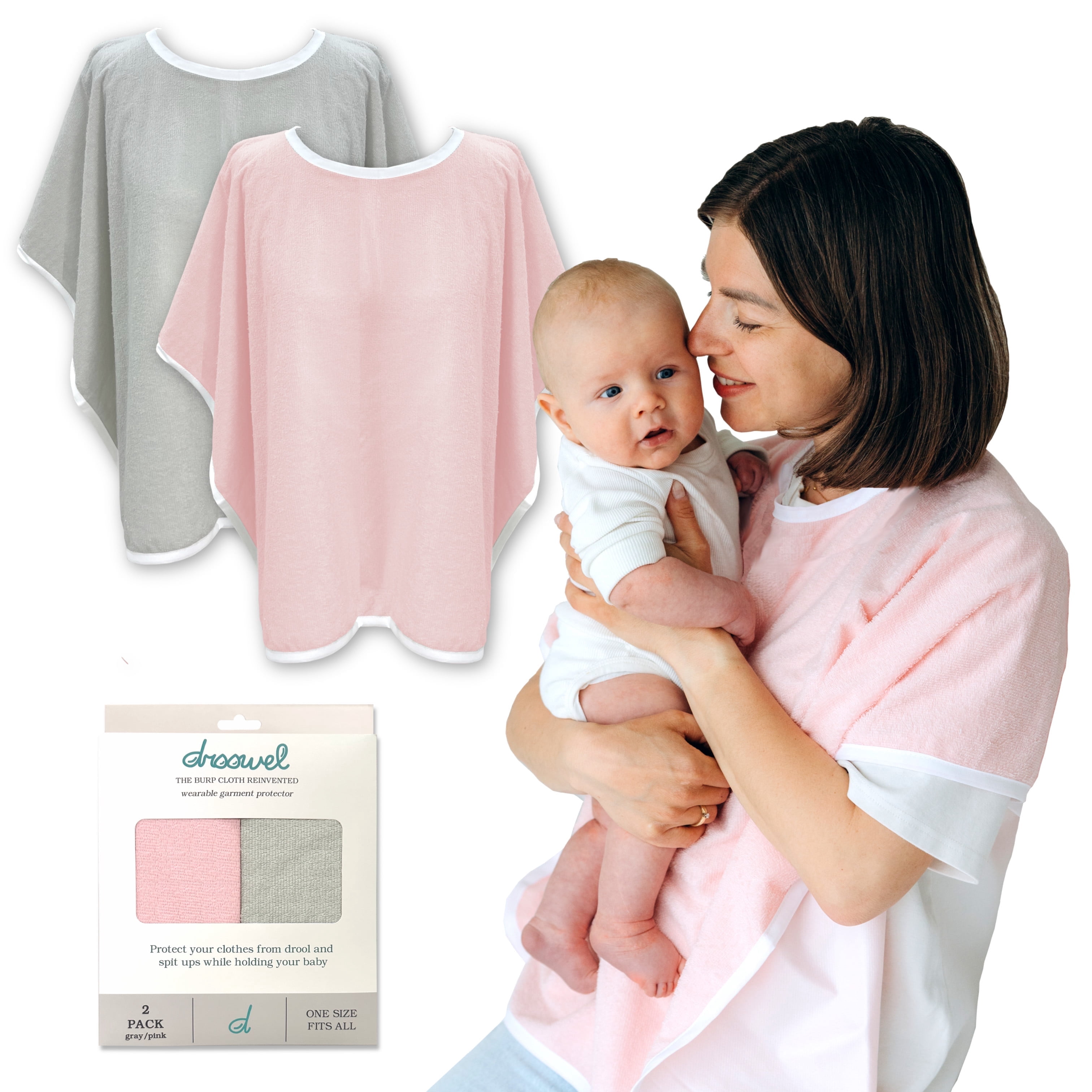 Droowel Wearable Burp Cloth, Protects from Baby Spit Ups, Essential for ...