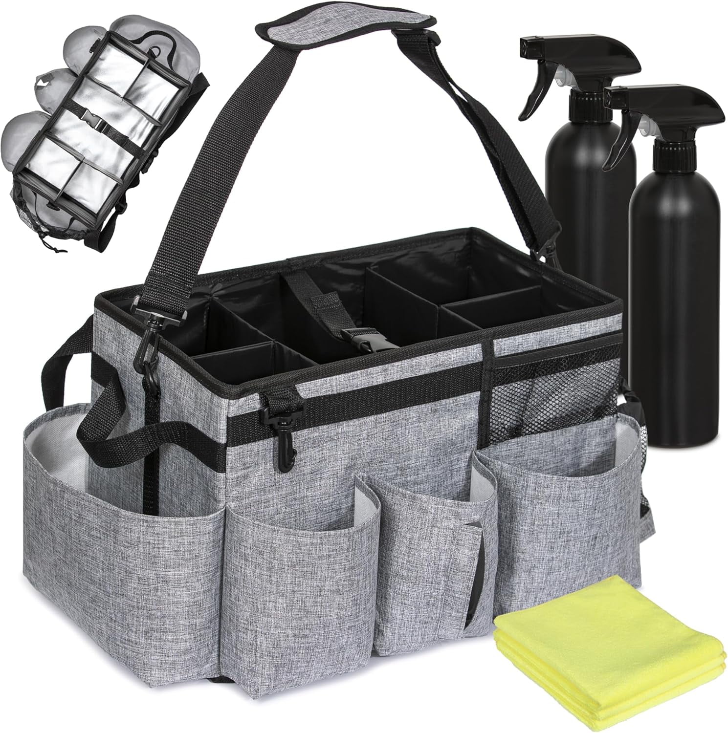 Wearable Cleaning Bag - 6 PC Set - Cleaning Supply Caddy with Handle ...