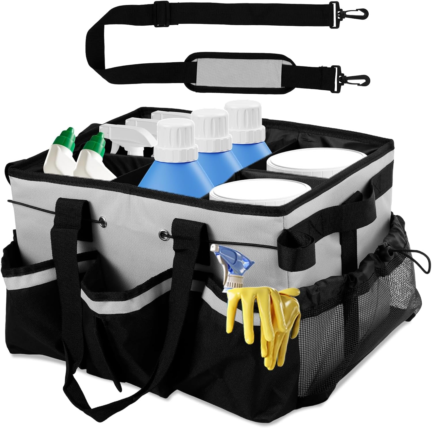 Wearable Cleaning Caddy Bag, Organizer Tote for Cleaning Supplies with ...