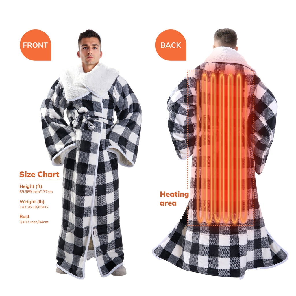 Wearable Electric Heating Blanket with Waistband and Sleeves ...