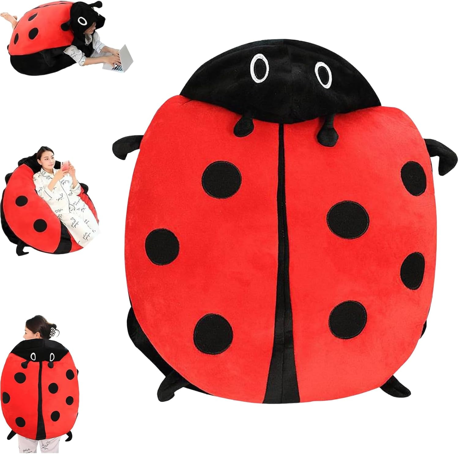 Wearable Ladybug Pillow, 2026 New 23.6in Oversized Stuffed Plush ...