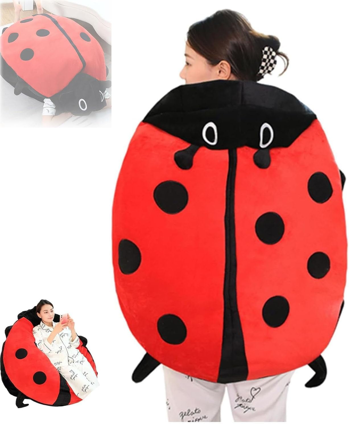 Wearable Ladybug Pillow, Big Bug Wearable Pillow, Removable Oversized ...
