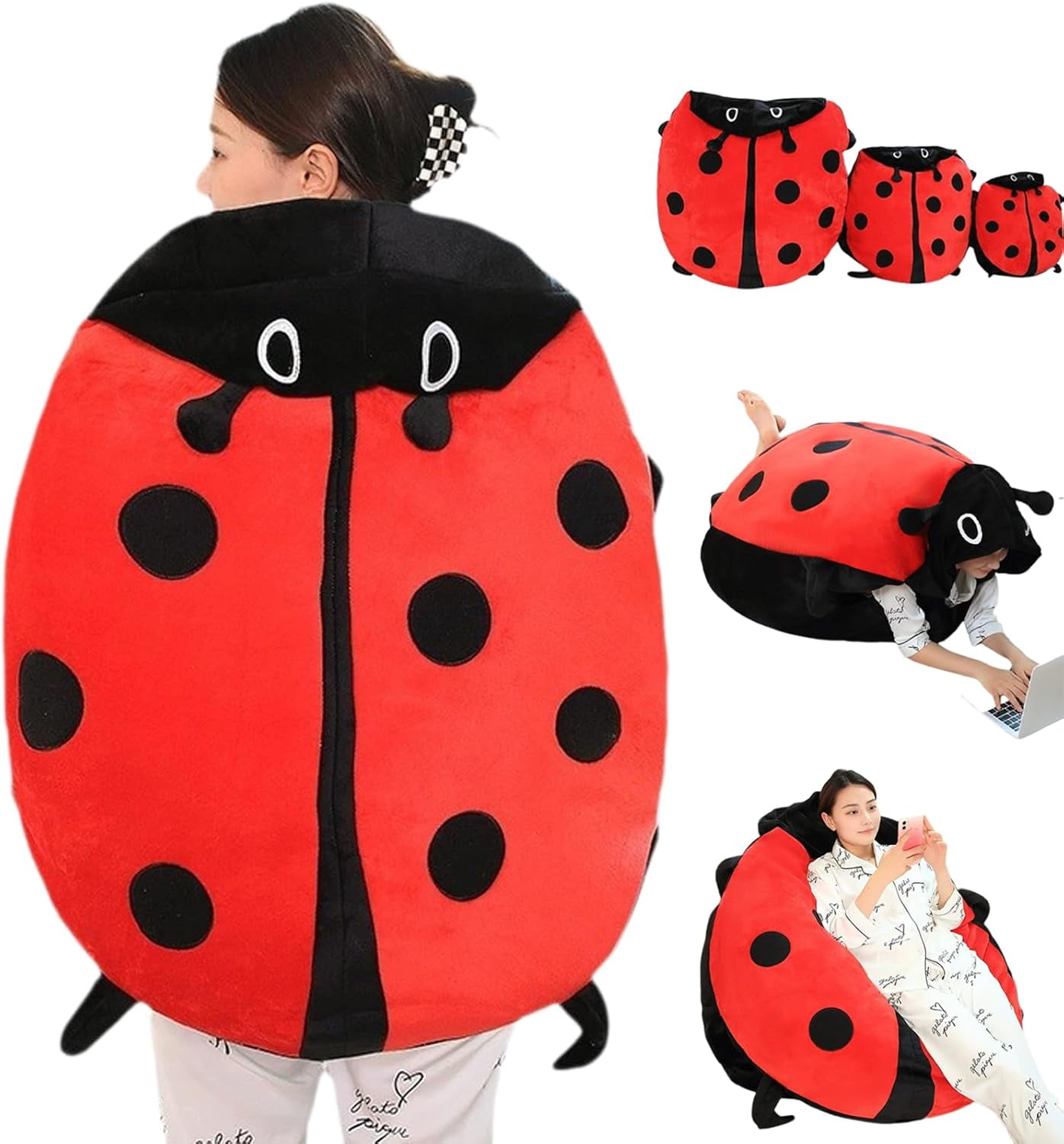 Wearable Ladybug Pillow, Ladybug Wearable Pillow, Cute Warm Sleeping ...