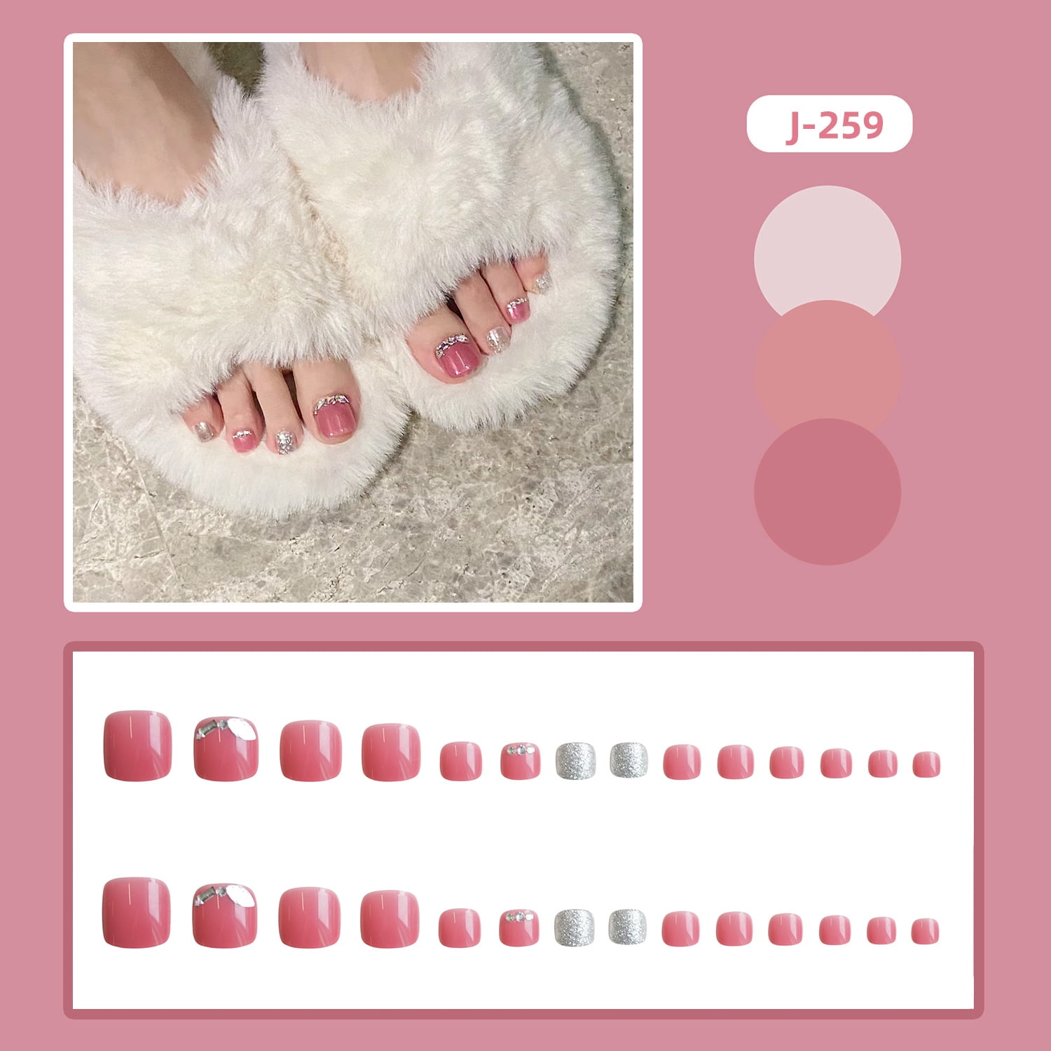Wearable Nail Tips Toe Nails Hot Girl Mirror Ice Transparent Fine ...