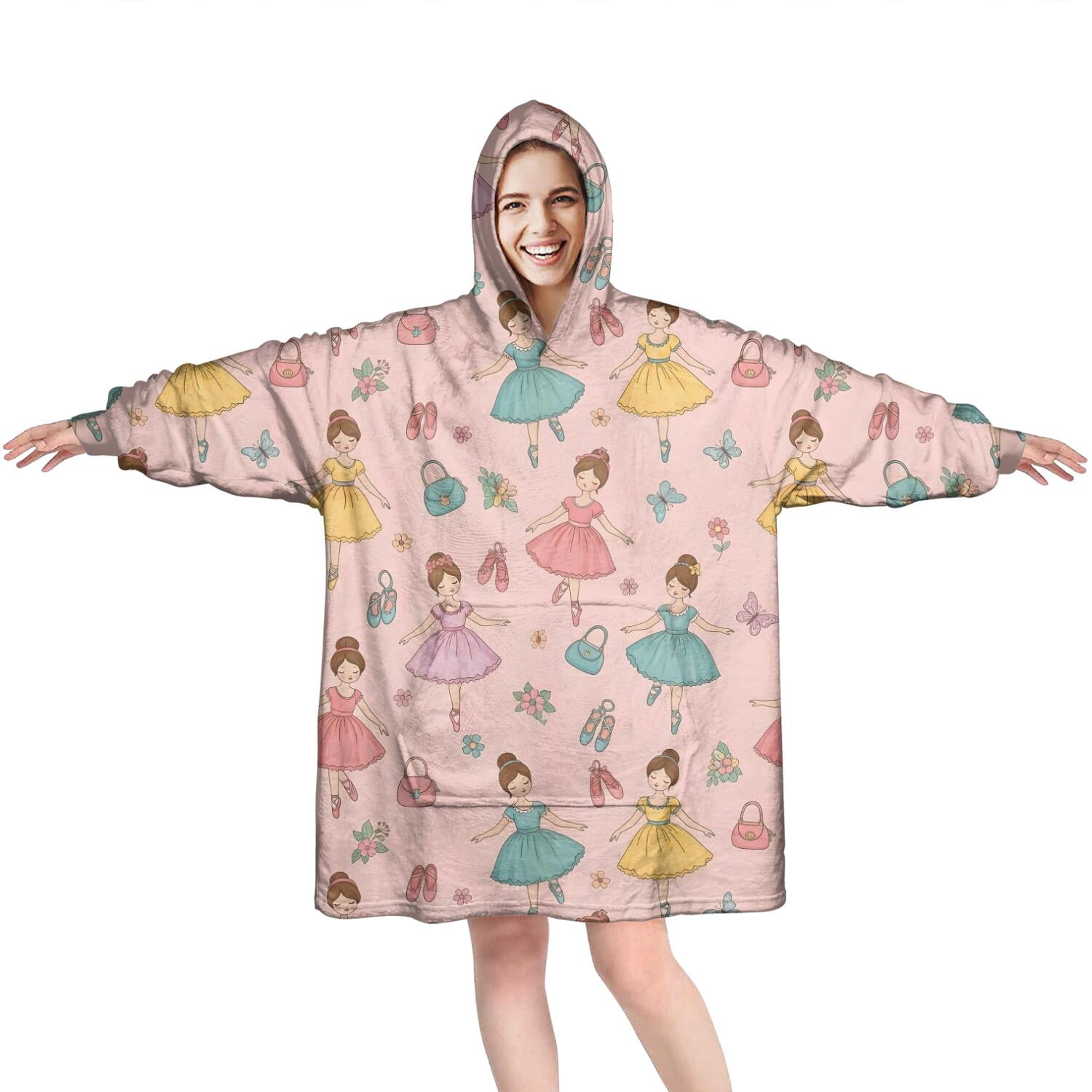 Wearable Oversized Blanket,Princess Dress Ballet Pattern Wearable ...