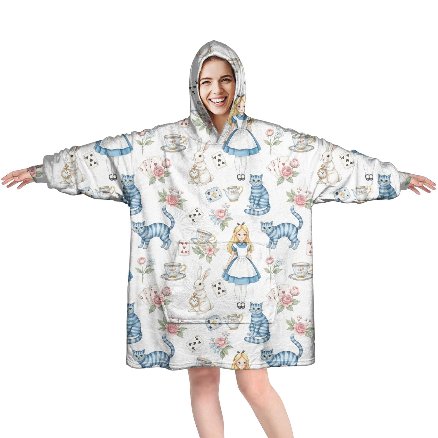 Wearable Oversized Blanket,Princess Pattern Wearable Blanket Hoodie for ...