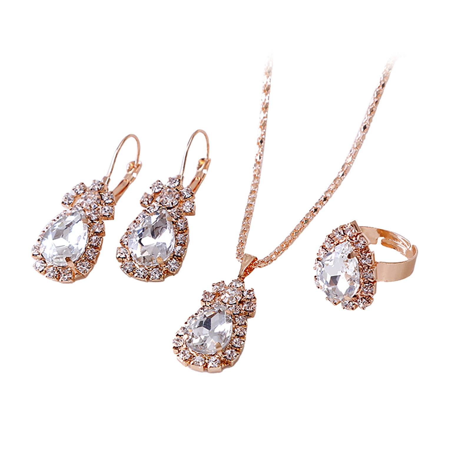 Wearable Personalized Water Drop Necklace Pendant Earrings Ring Jewelry ...