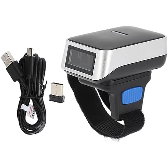 Wearable Ring Barcode Scanner, 1D 2D QR Hands Mini Finger Bar Code ...