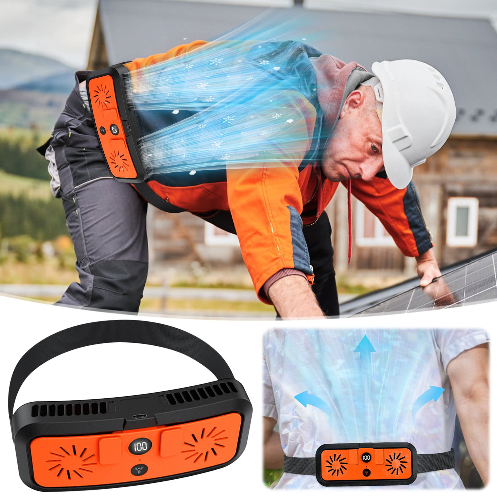 Wearable Waist Fan Portable Belt Clip Fan | Hands-Free Waist-Mounted ...