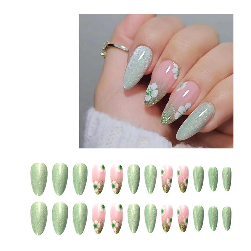 Wearable nail art flower pattern nail stickers 24 pieces GXO X9S8 ...