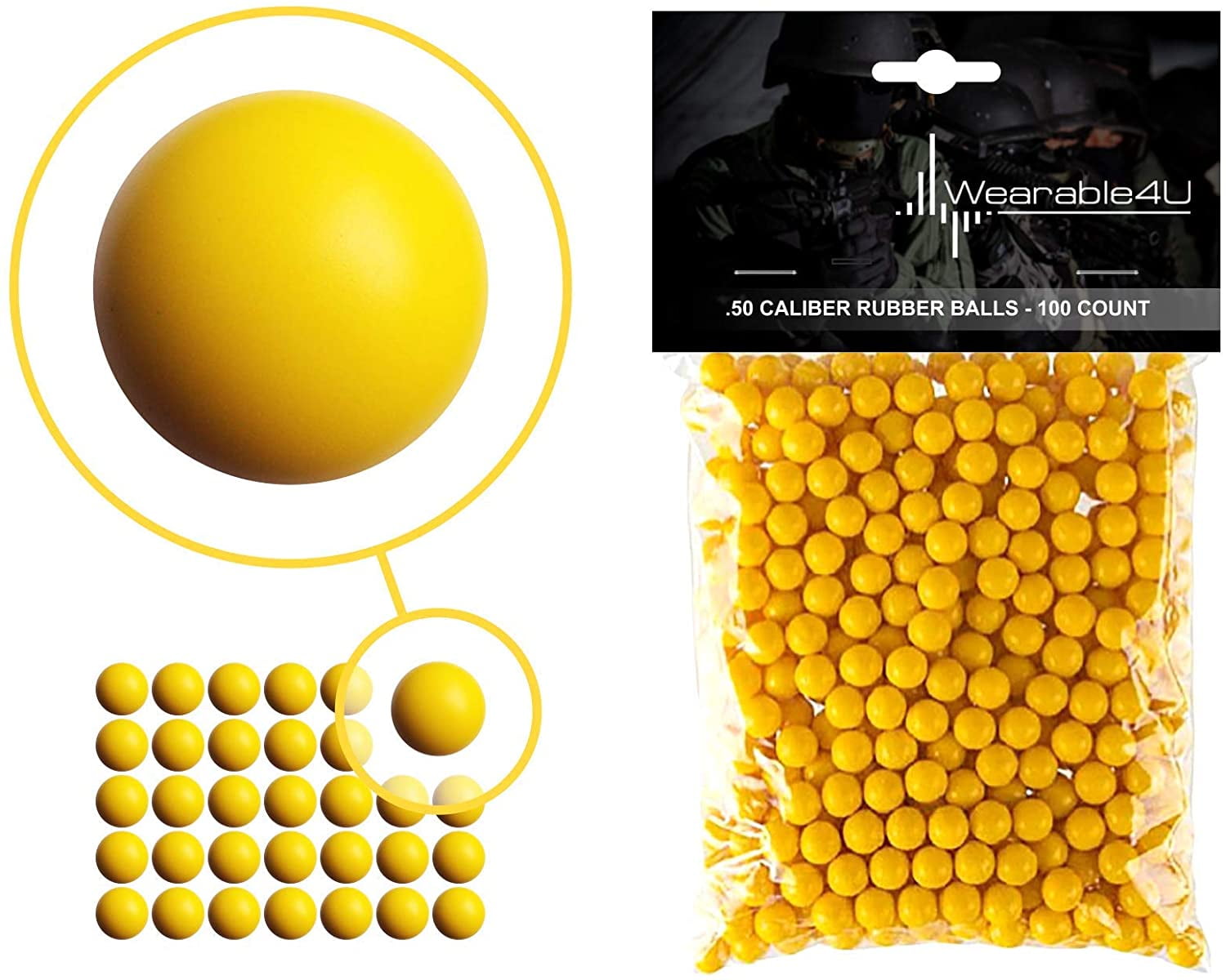 Wearable4u Soft Rubber Training Balls, Reusable, 100 Pack, Yellow ...