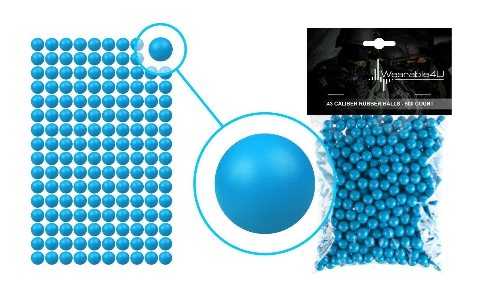 Wearable4U New Reusable Training Soft Rubber Balls 500 pack .43 Caliber ...