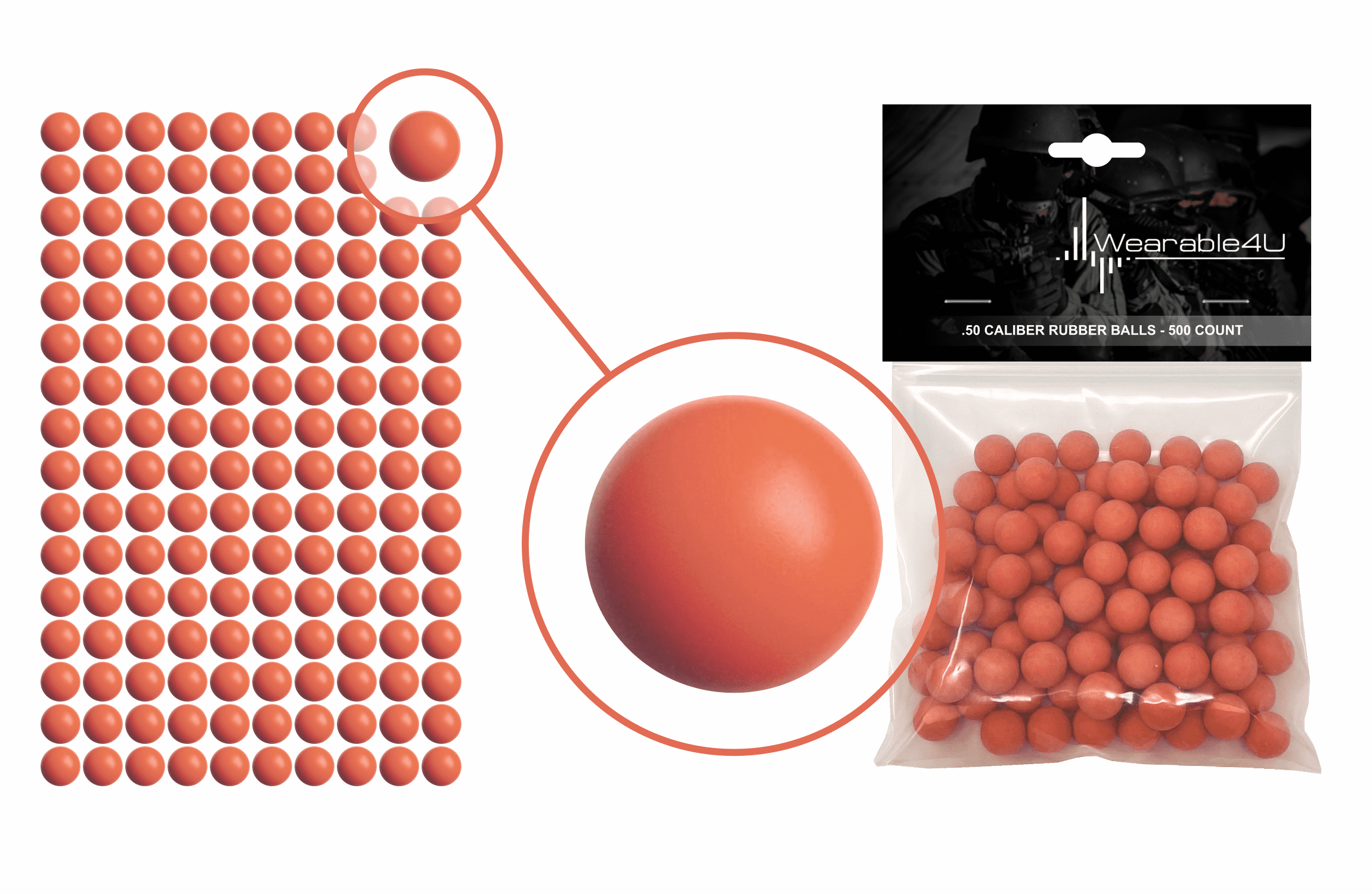 Wearable4U New Reusable Training Soft Rubber Balls 500 pack .50 Caliber ...