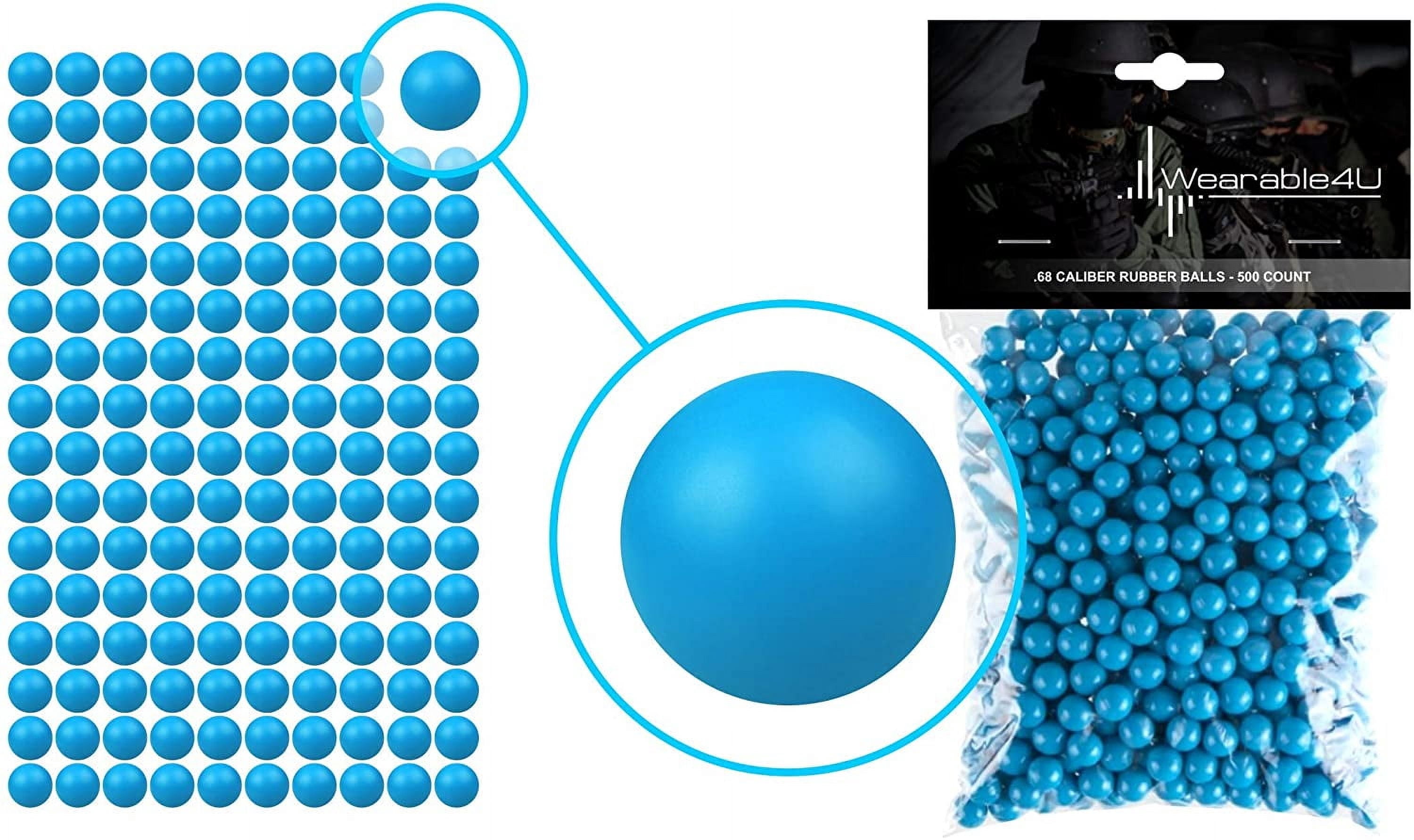 Wearable4U Reusable Training Rubber Balls, 500 Pack, Soft Rubber, Blue ...
