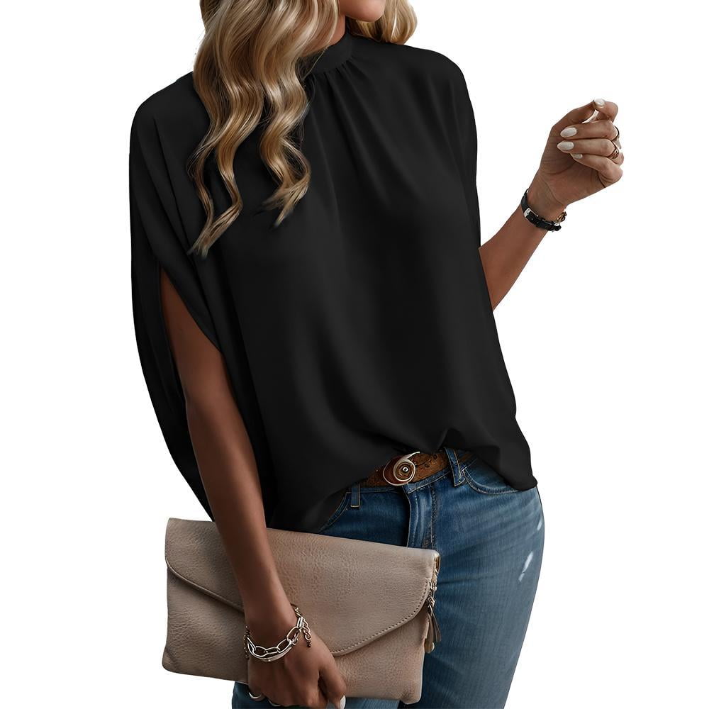 Weardear Bell Sleeve Tops for Women Casual Tie Back Elegant Dolman ...