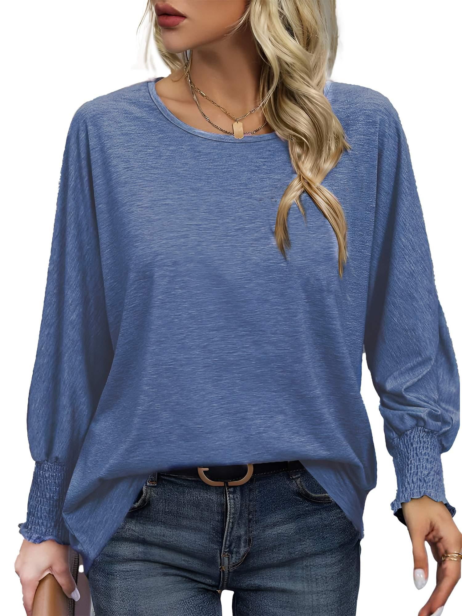 Weardear Long Sleeve Tops for Women Fashion Trendy T Shirts Crew Neck ...