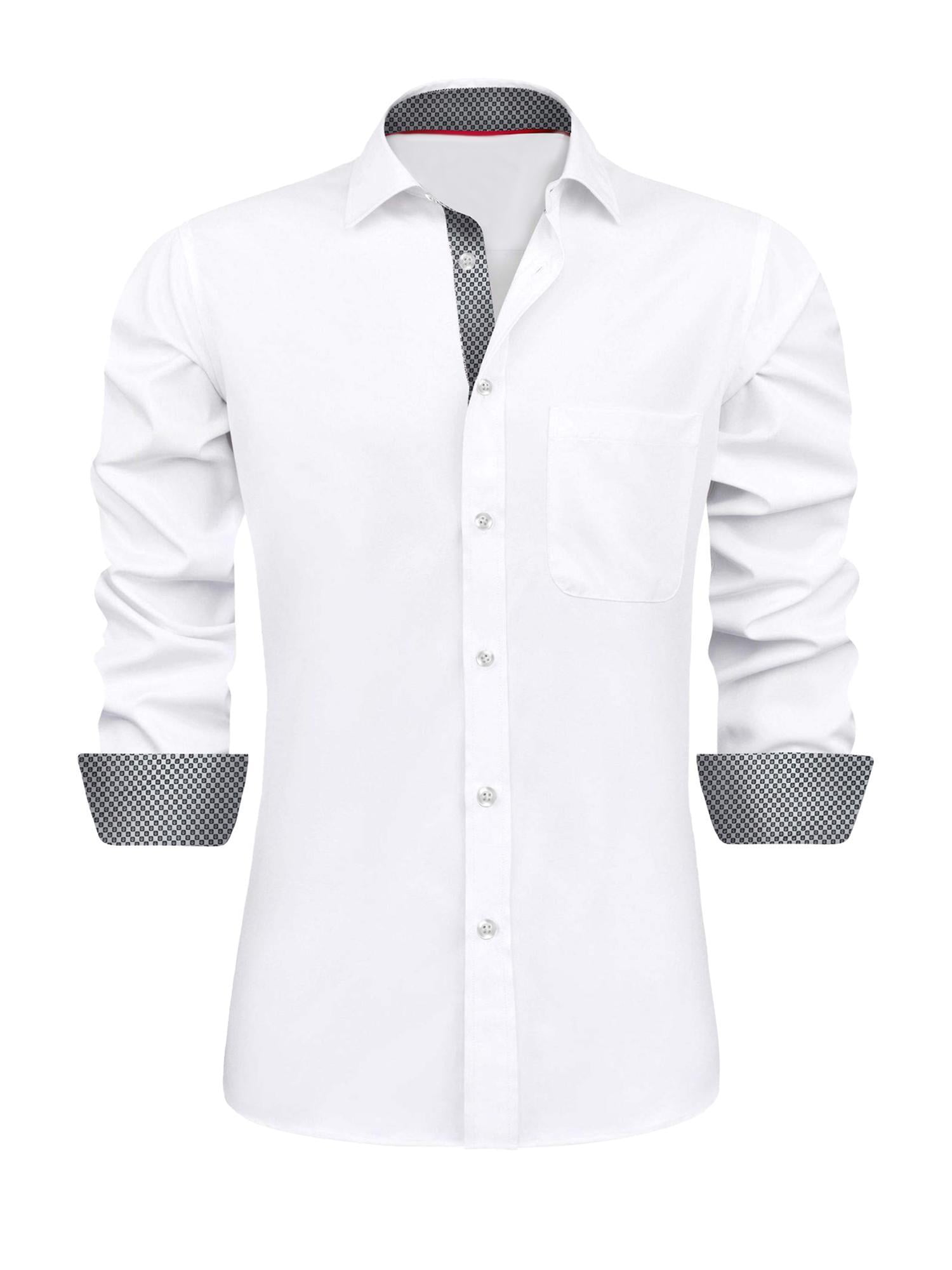 Weardear Men's Long Sleeve Button Up Shirts Casual Business Formal Work ...