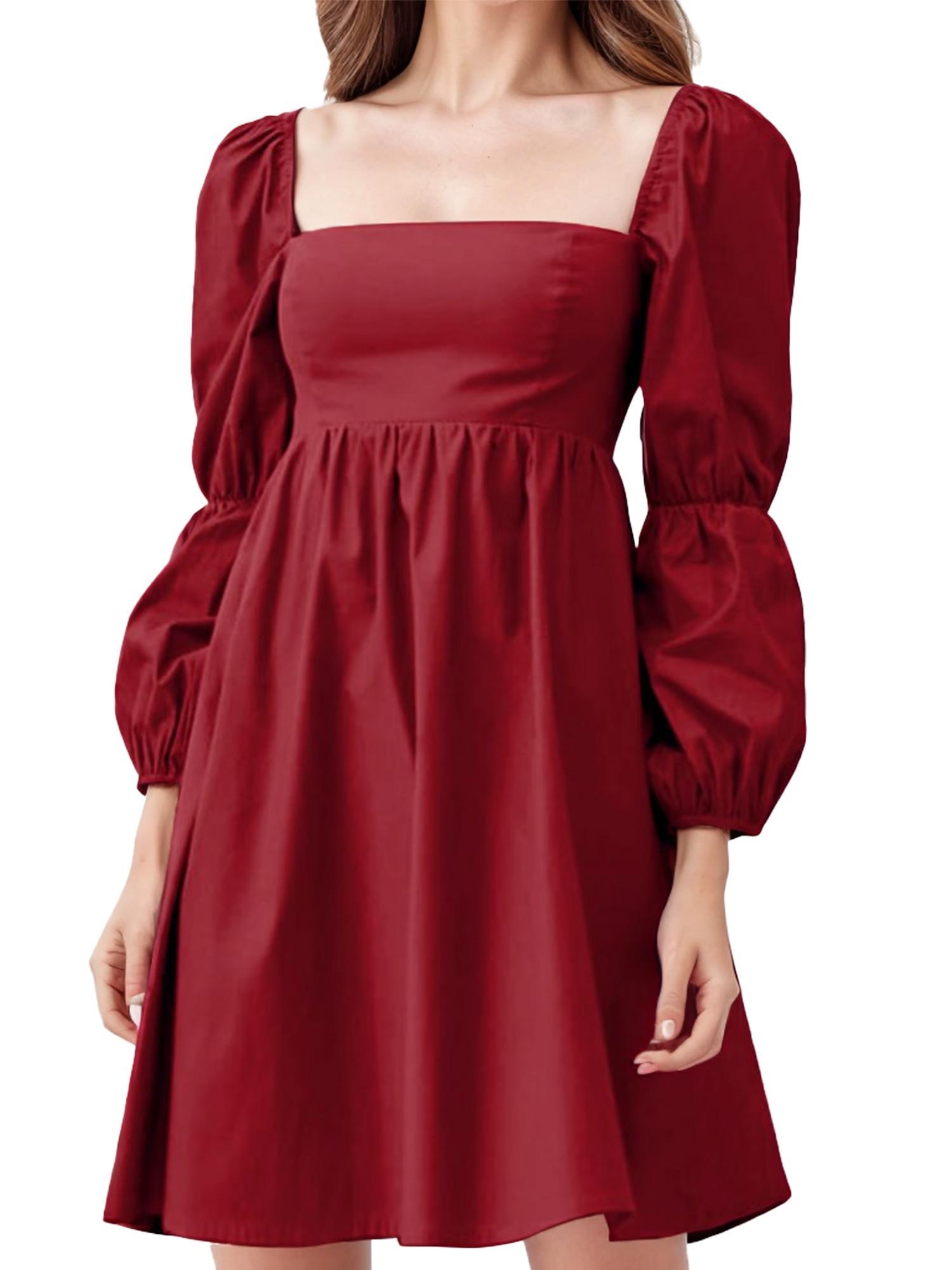 Time and Tru Women's Square Neck Mini Dress, Sizes XS-XXXL - Walmart.com