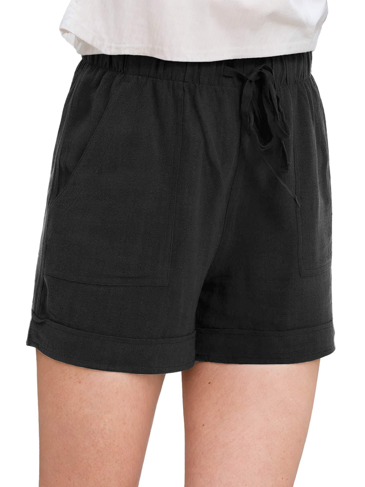 Weardear Women Casual Shorts Drawstring Comfy Elastic Waist Shorts