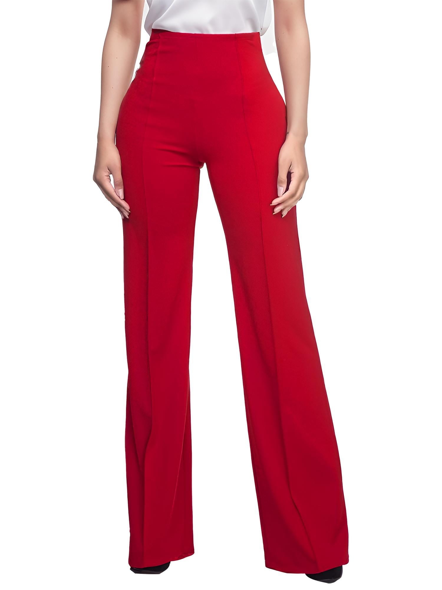 Weardear Women's Dress Pants Solid Wide Leg Lounge Pants Casual ...