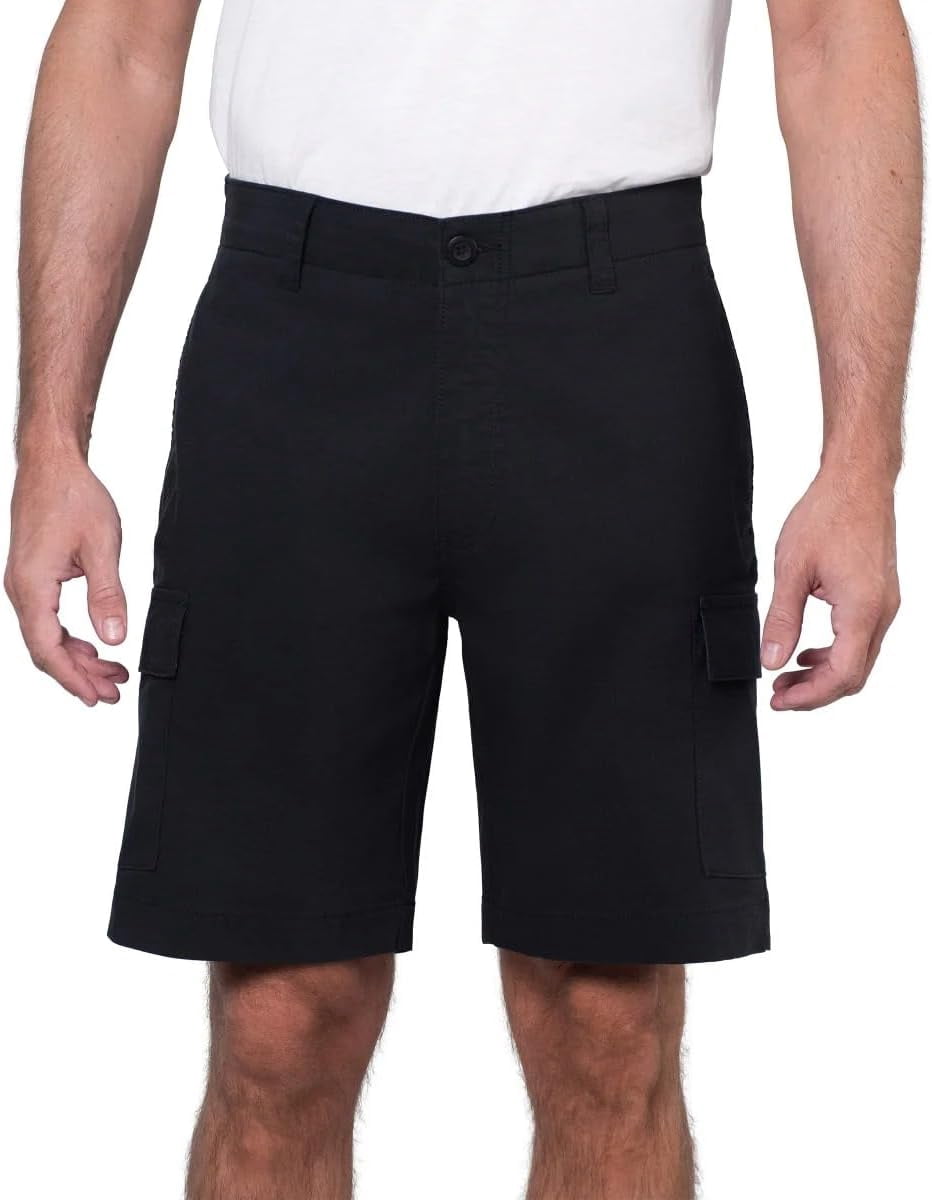Wearfirst Men’s Classic Fit Stretch Lightweight Cargo Short (Black, 34 ...