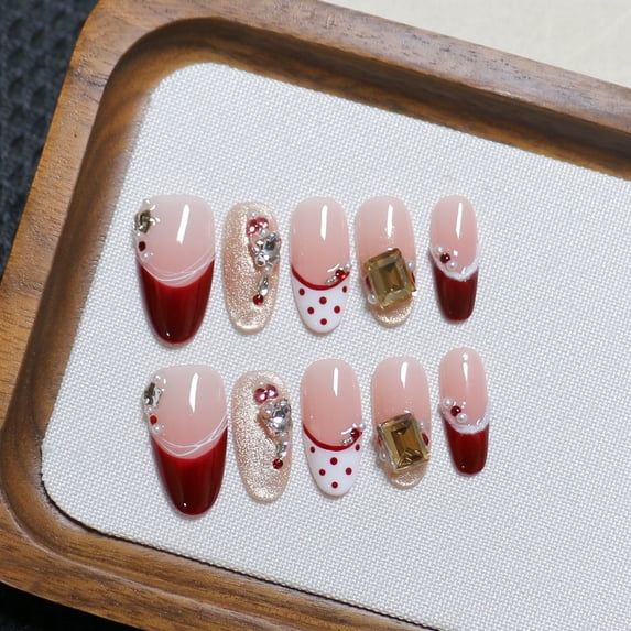 Wearing armor pure handmade high-end hand-painted fake nail stickers ...